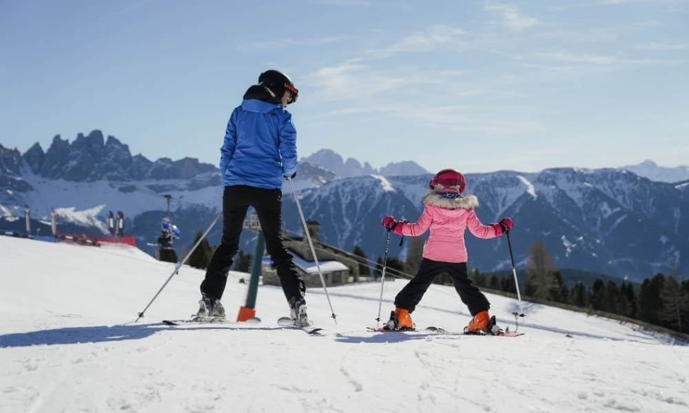 Skiing on the Plose in Brixen / Dolomites South Tyrol