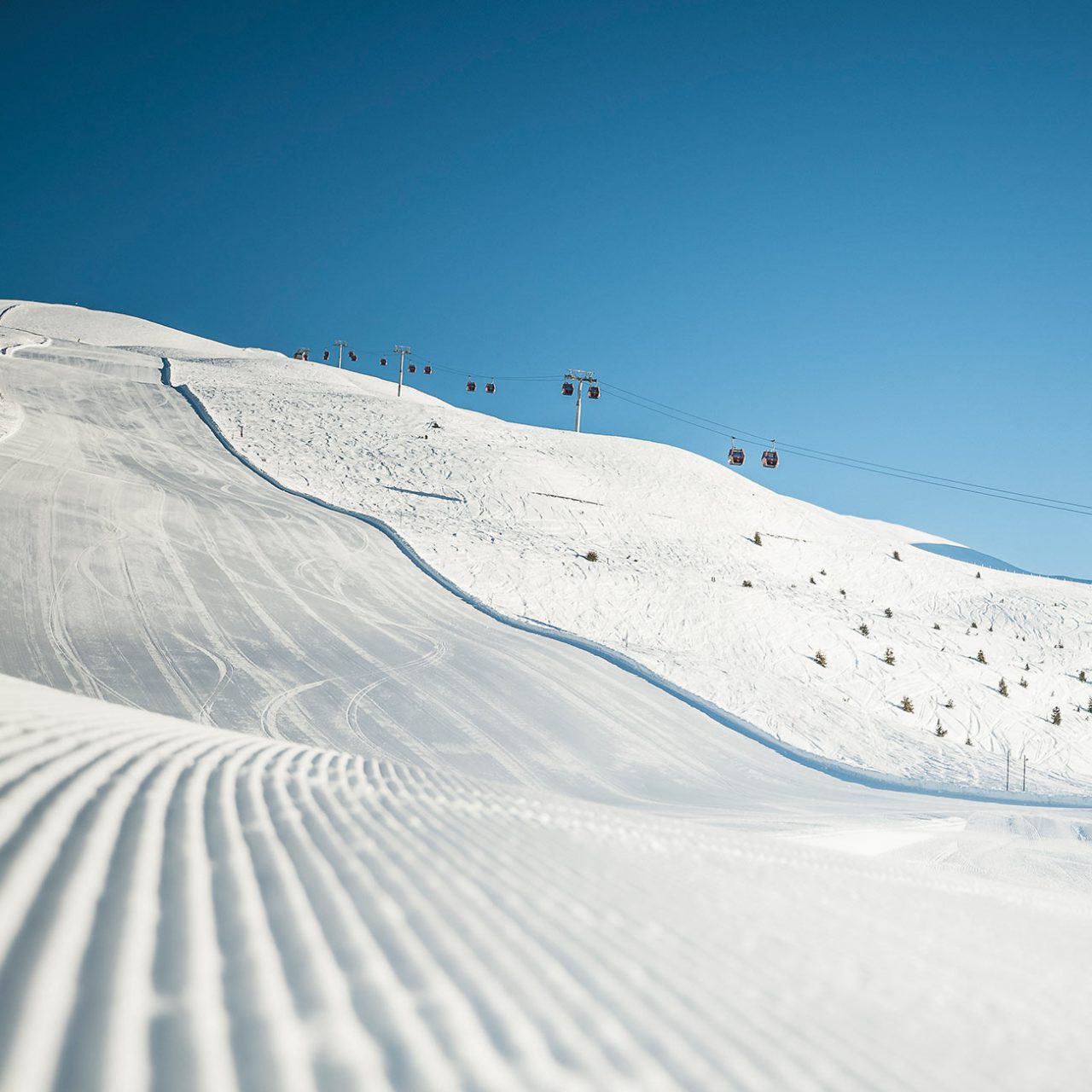 Skiing on the Plose in Brixen / Dolomites South Tyrol